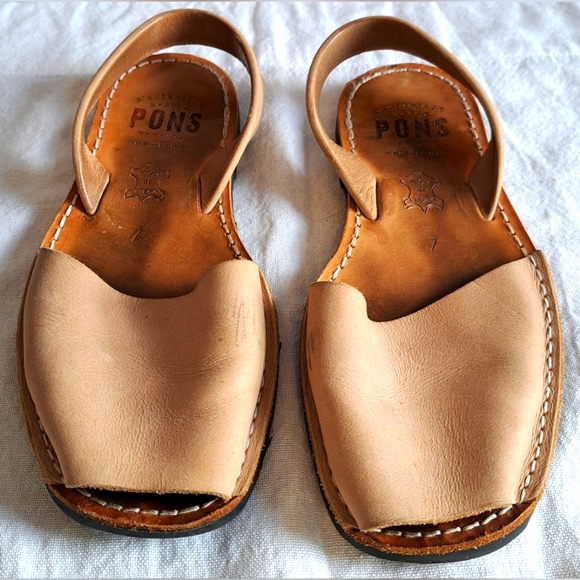 PONS | Shoes | Pons Avarca Handmade Tan Leather Neutral Comfy Summer ...